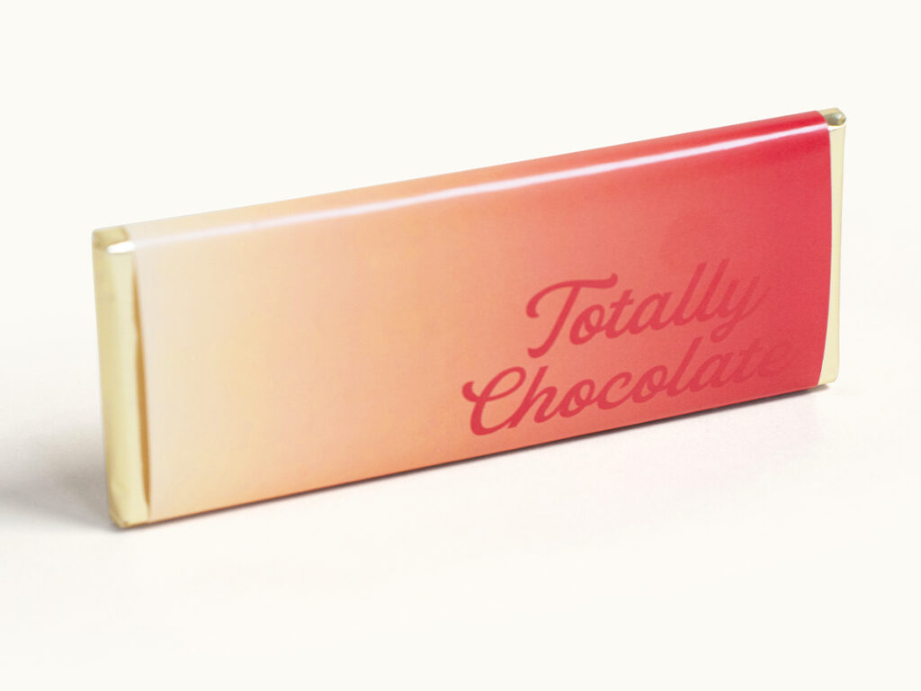 2"x5" Engraved Chocolate Wrapper Bar - Extra Thick - Totally Chocolate