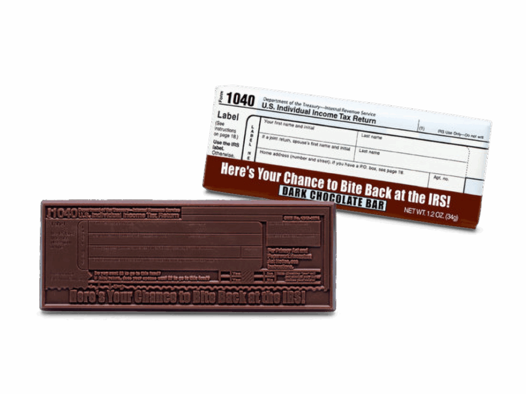 2"x5" Dark Chocolate Wrapper Bar - IRS 1040 - Case of 50 - Totally ...